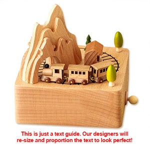 Personalized Wooden Train Music Box: Engraved Christmas Birthday Gift ...