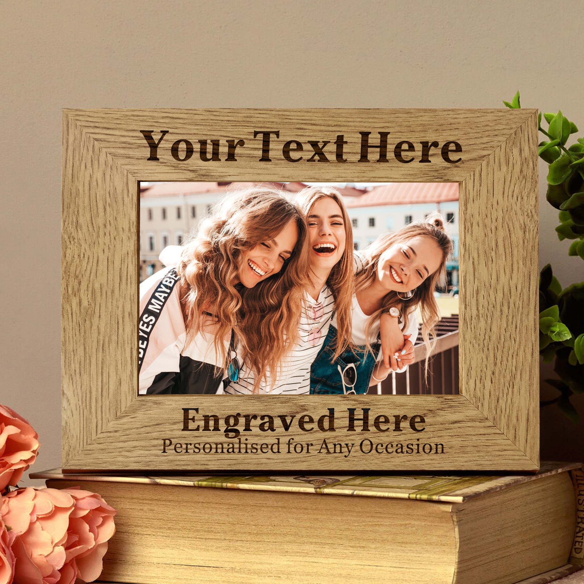 Personalized Picture Photo Frame Laser Engraved Wood Frame 7"x 5 ...