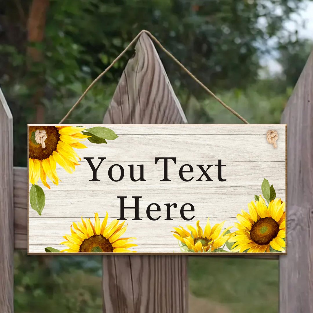Personalized Garden Sign: Sunflower Decor, Custom Hanging Plaque - Etsy