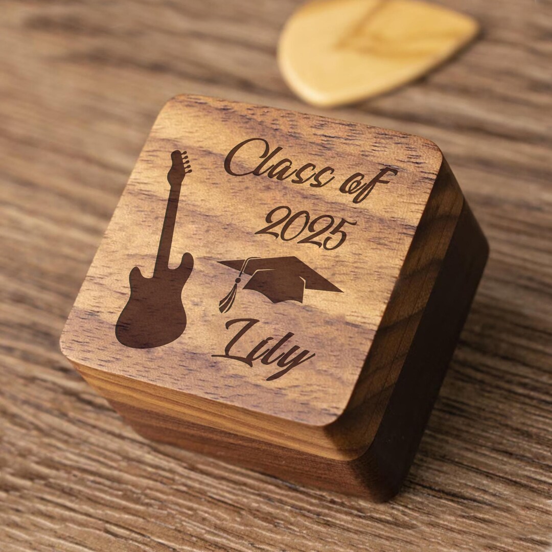 Personalized Guitar Pick Holder Graduation Gifts Her Him Her Engraved ...