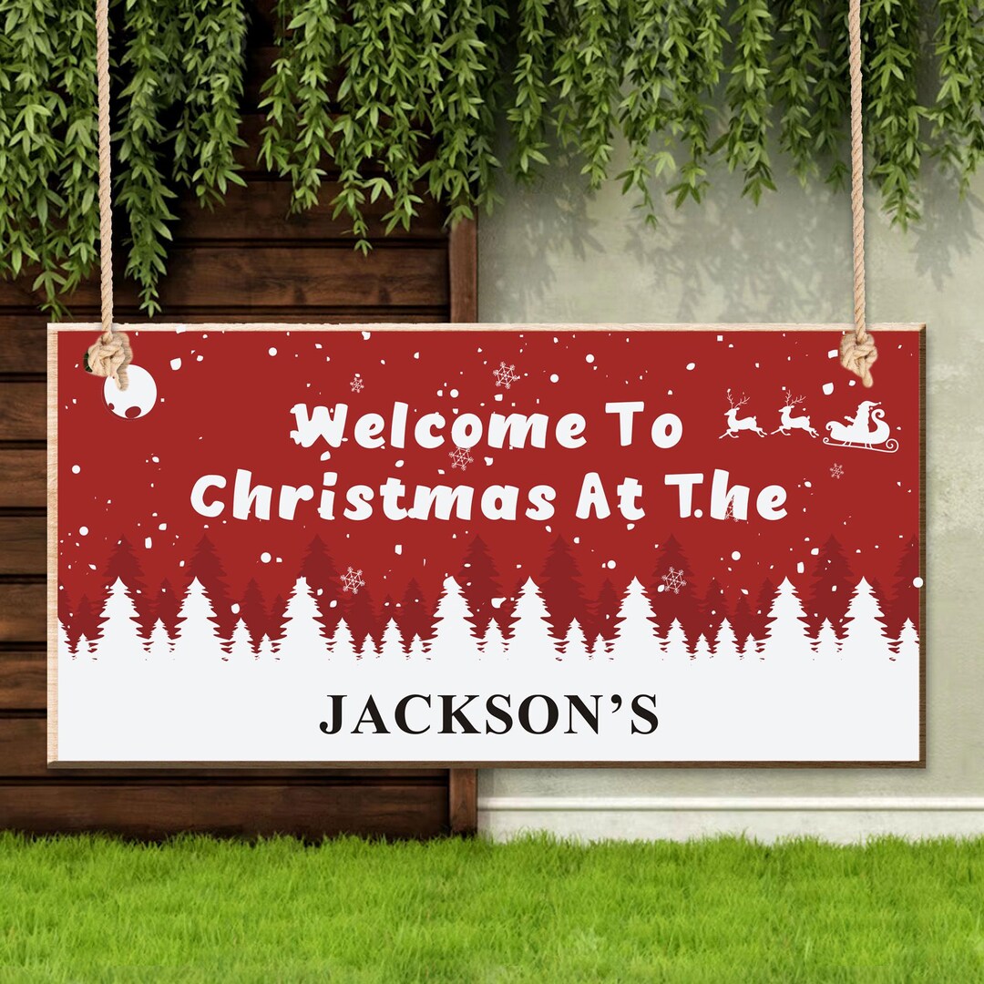 Personalized Merry Christmas Sign Christmas Plaques Sign for Front Door ...