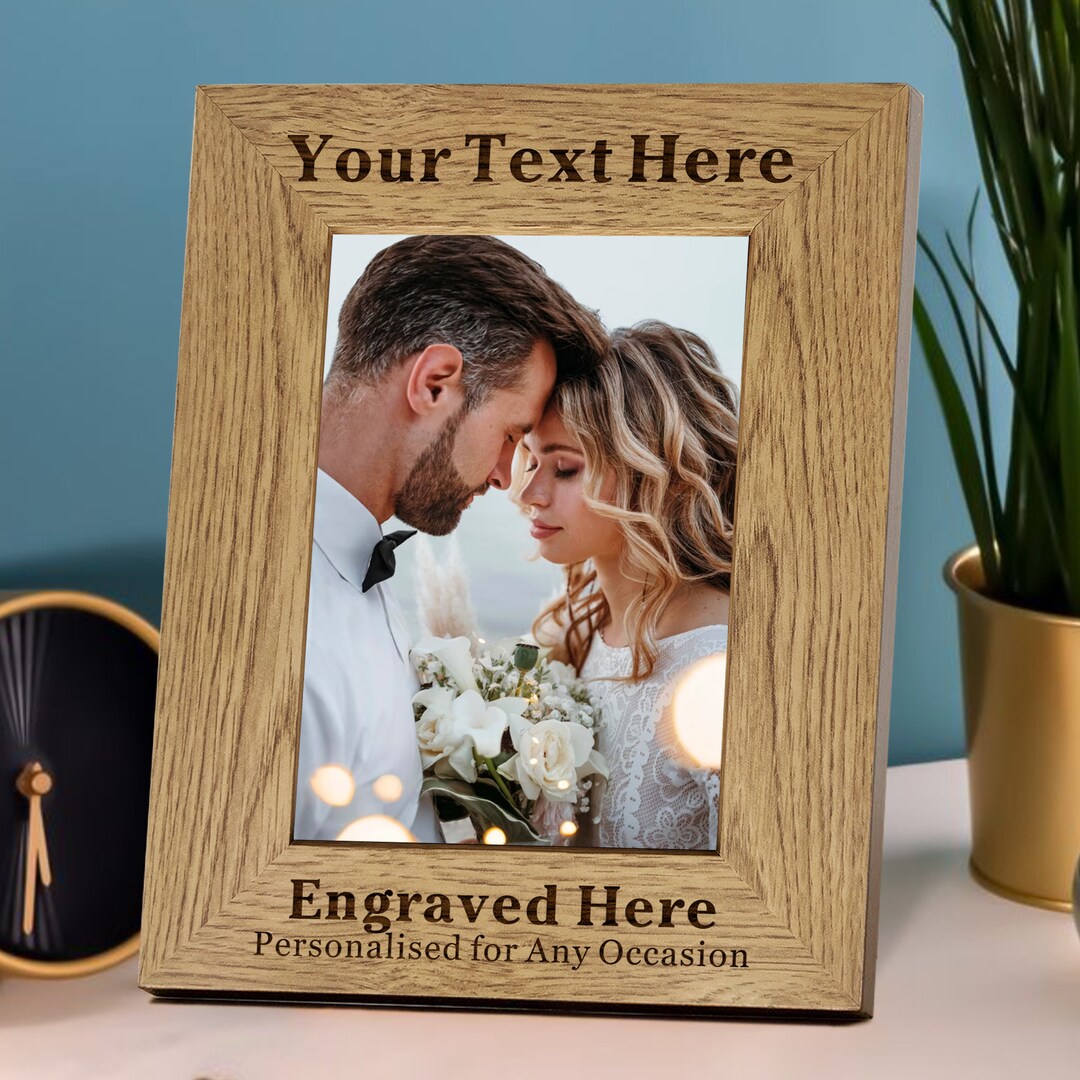 Laser Engraved Photo Frame: Personalized Wooden Picture Frame (7x5) - Etsy