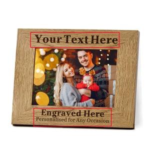 Personalized Photo Frame Laser Engraved Wood Frame 7"x 5" Wooden ...