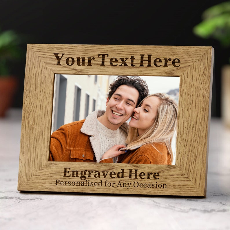 Personalized Picture Photo Frame Laser Engraved Wood Frame 7"x 5 ...