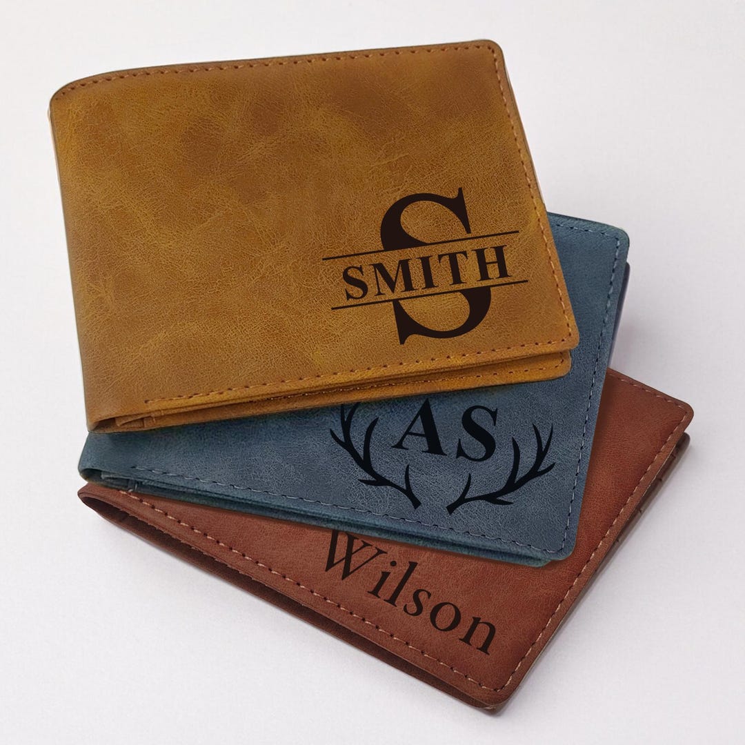 Personalized Wallet for Men Custom Mens Wallet Slim Leather Wallet ...