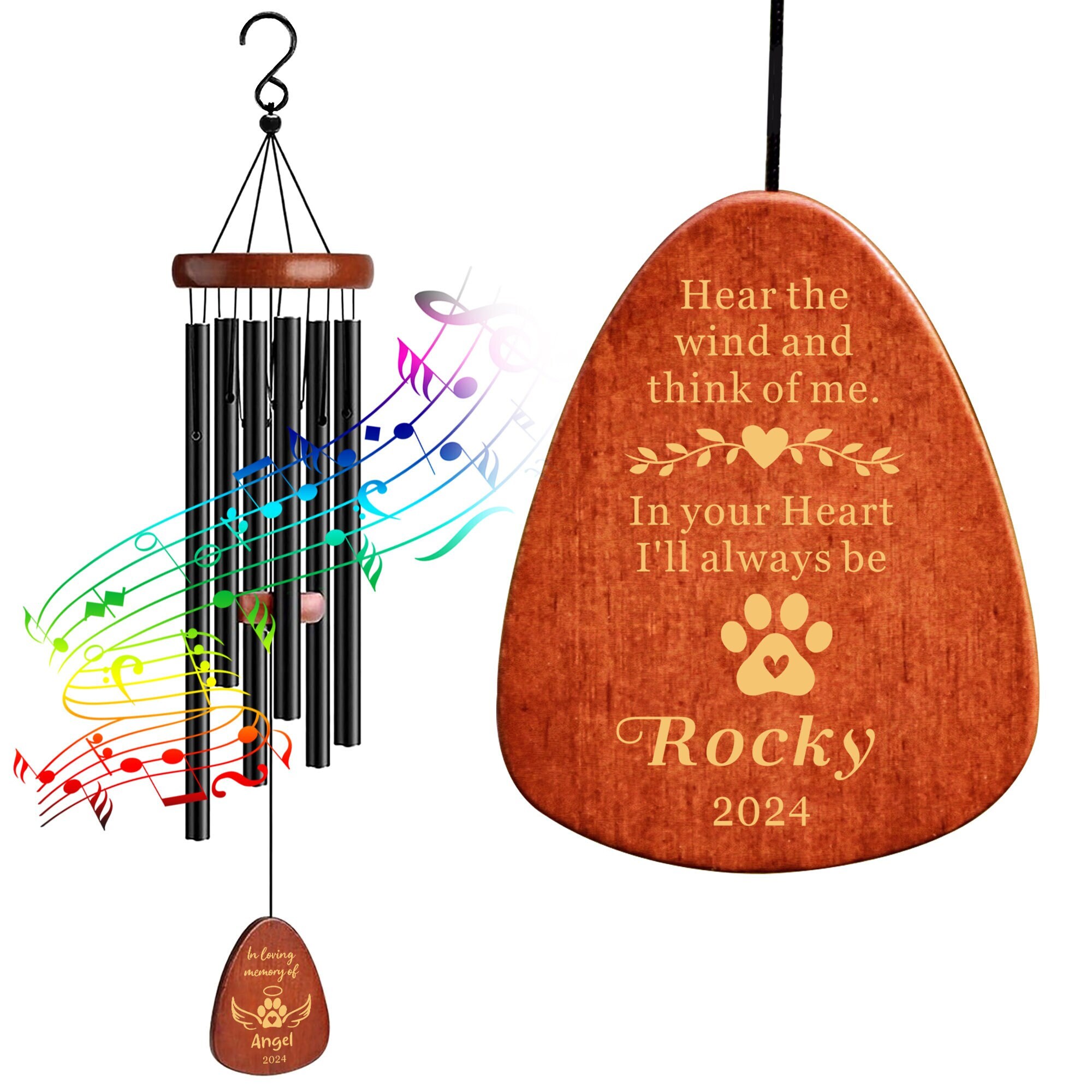 Personalized Pet Memorial Wind Chimes Dog Memorial Gifts Pet ...