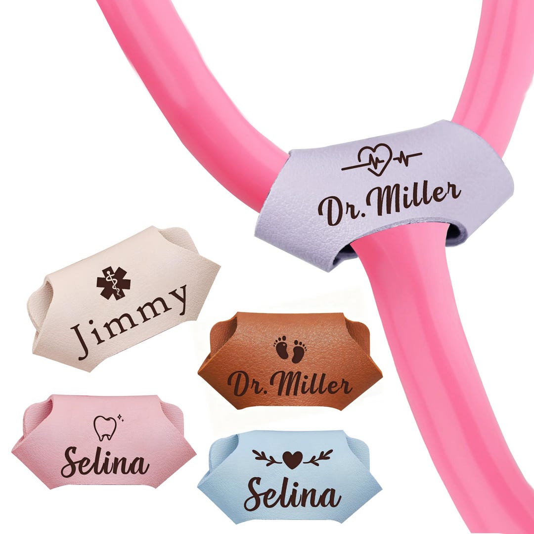 Personalized Stethoscope Name Tag, Leather Stethoscope Charms Name Tags ...