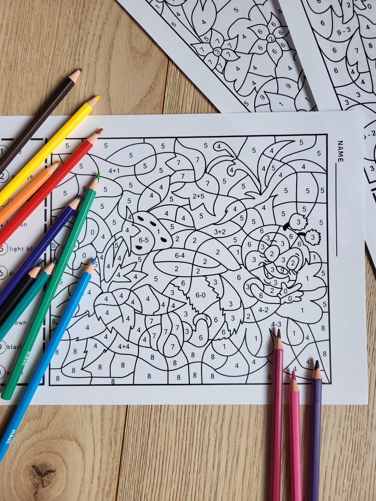 Printable Kids Activity Sheets: Cute Color by Number Preschool ...