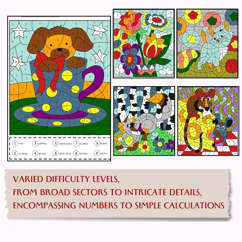 Printable Color by Number for Kids, Children Worksheets Coloring Page ...