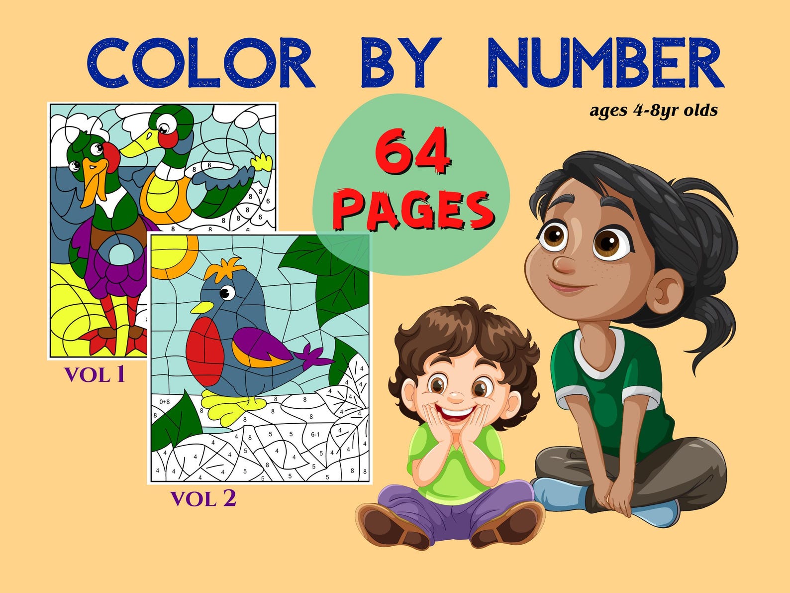 Printable Color by Number for Kids, Children Worksheets Coloring Page ...