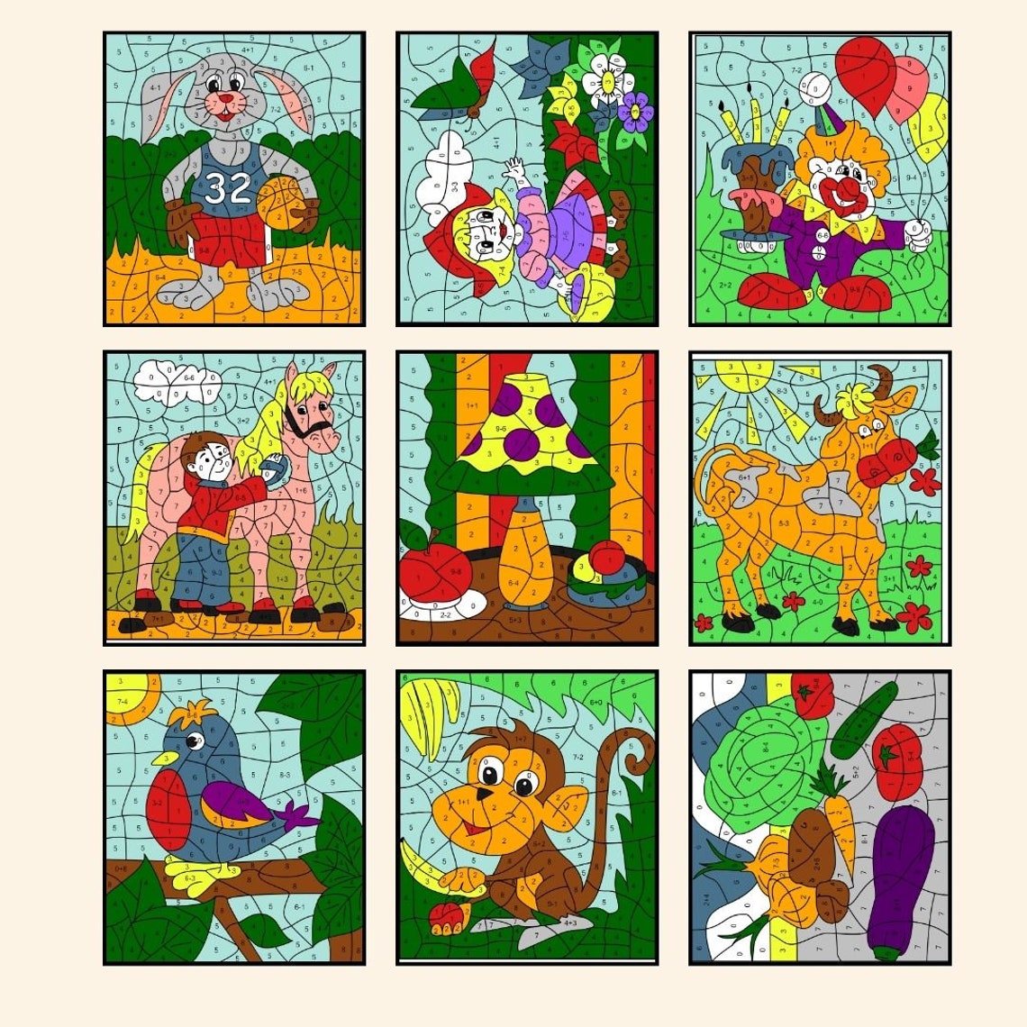 Coloring by Numbers for Kids: Printable Sheet L Homeschool Worksheet L ...