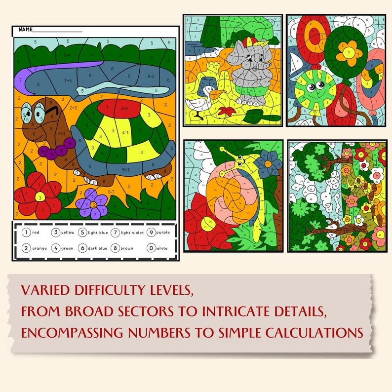 Printable Color by Number for Kids, Children Worksheets Coloring Page ...