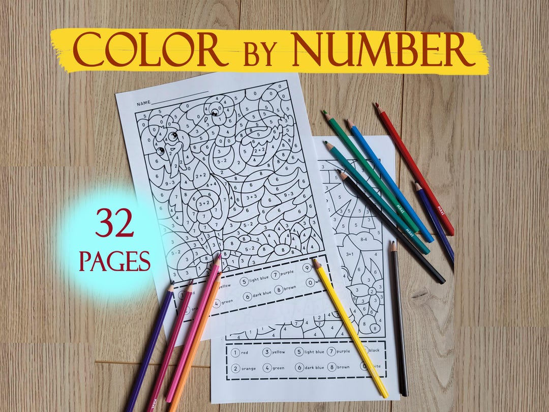 Printable Kids Activity Sheets: Cute Color by Number | Preschool ...