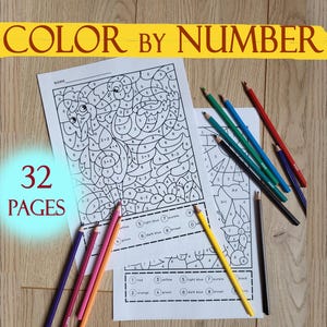 Printable Kids Activity Sheets: Cute Color by Number | Preschool ...