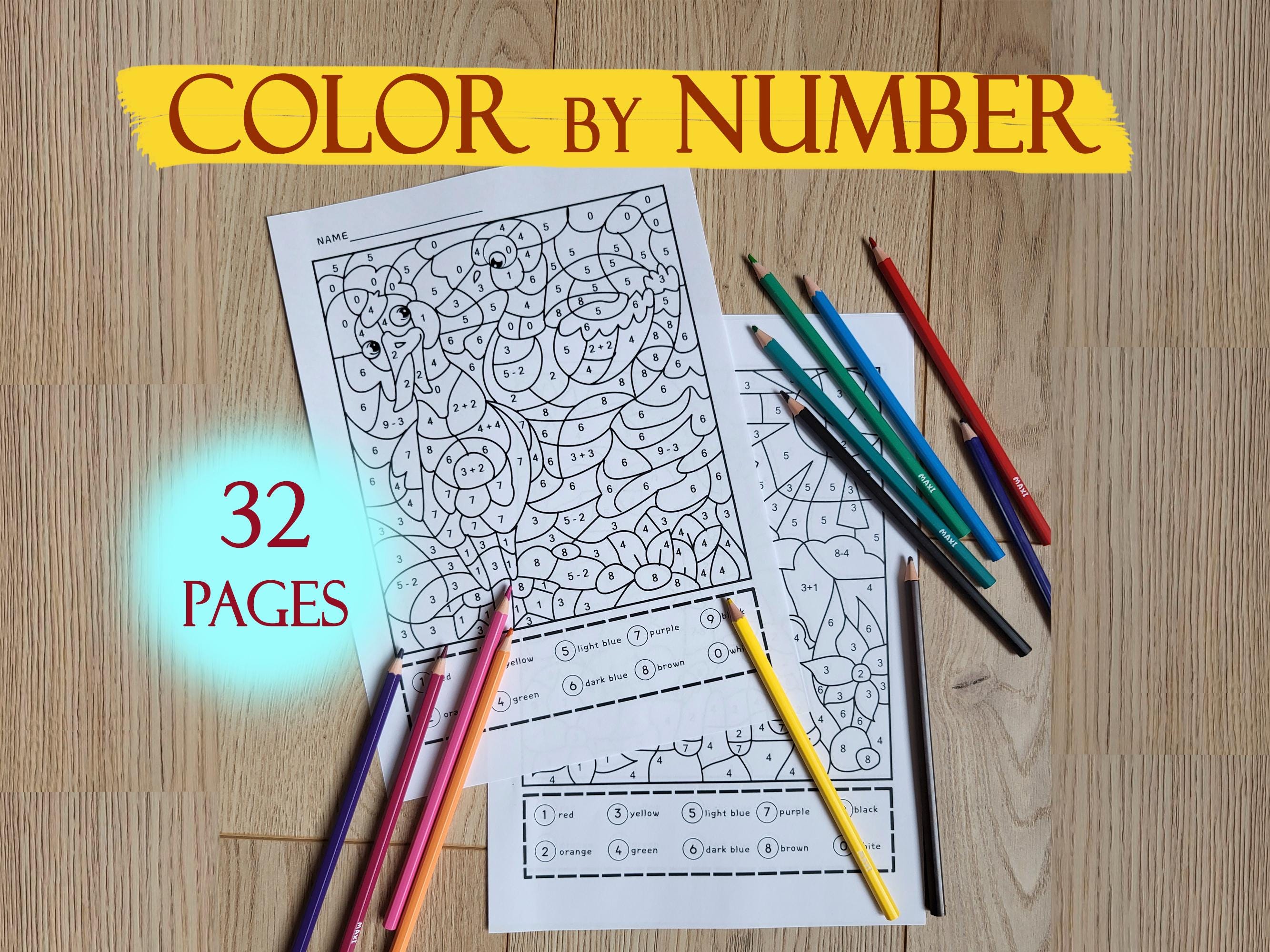 Printable Kids Activity Sheets: Cute Color by Number Preschool ...