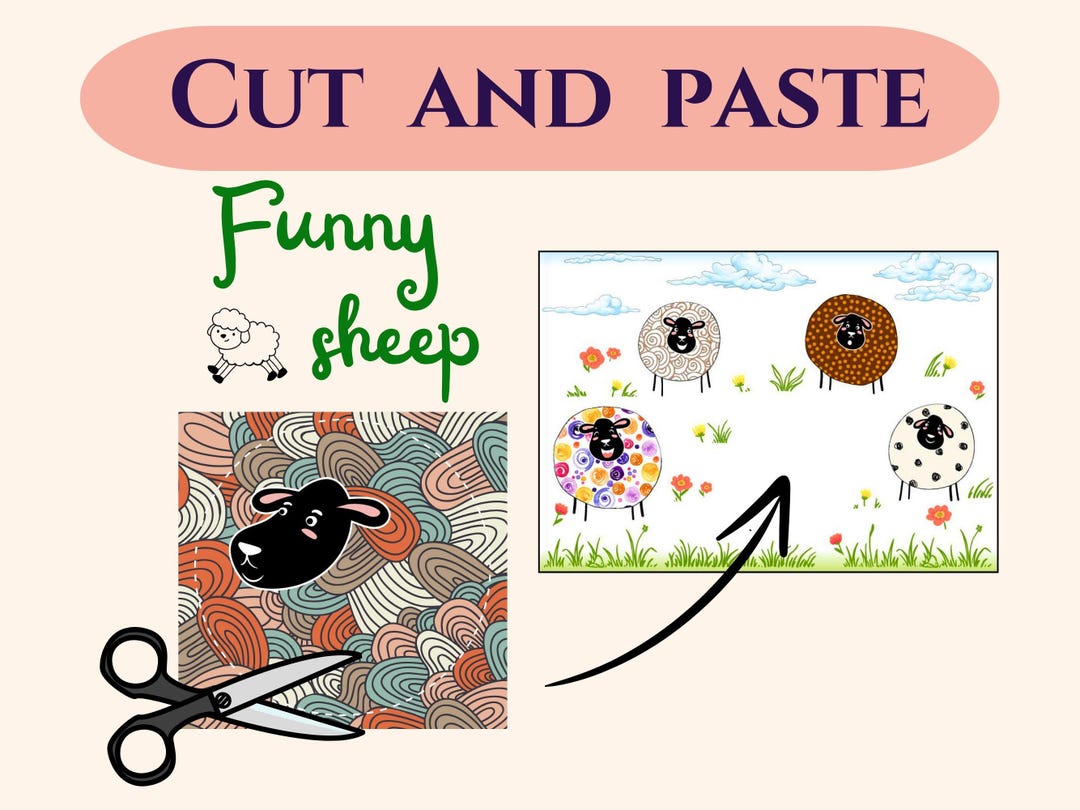 Scissor Cutting Lamb Activity: Pre-k Cut and Paste | Fine Motor Skills ...