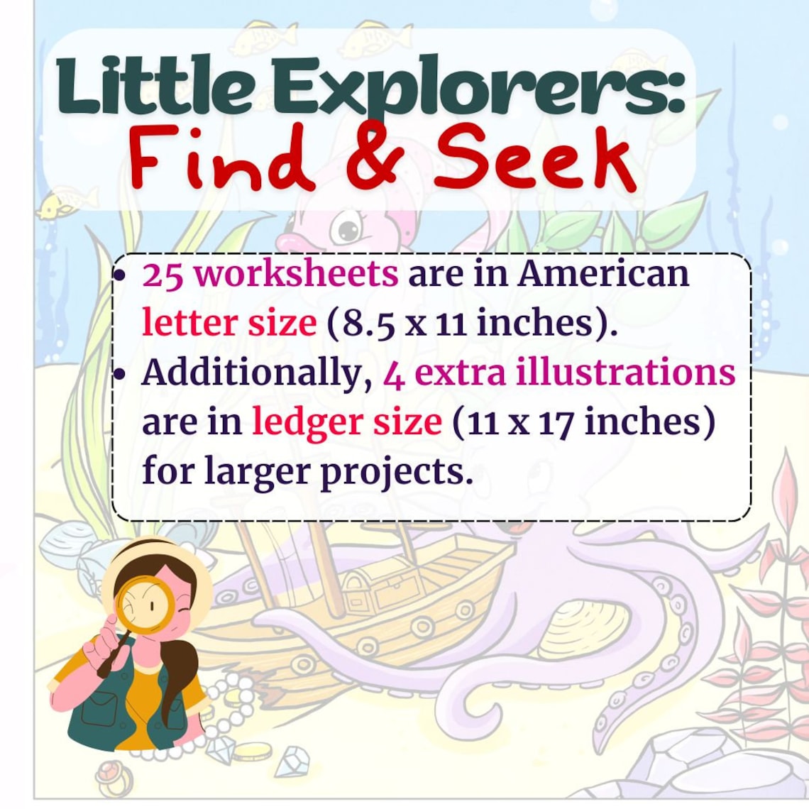 Seek and Find Hidden Objects Printable Worksheets for Preschool ...