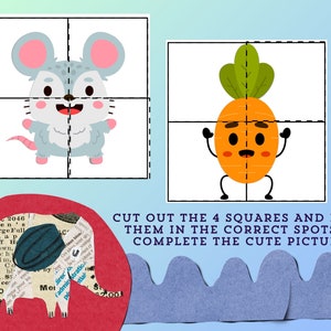 Cut and Paste Fun: Cute Animal Sheets for Early Childhood Development ...