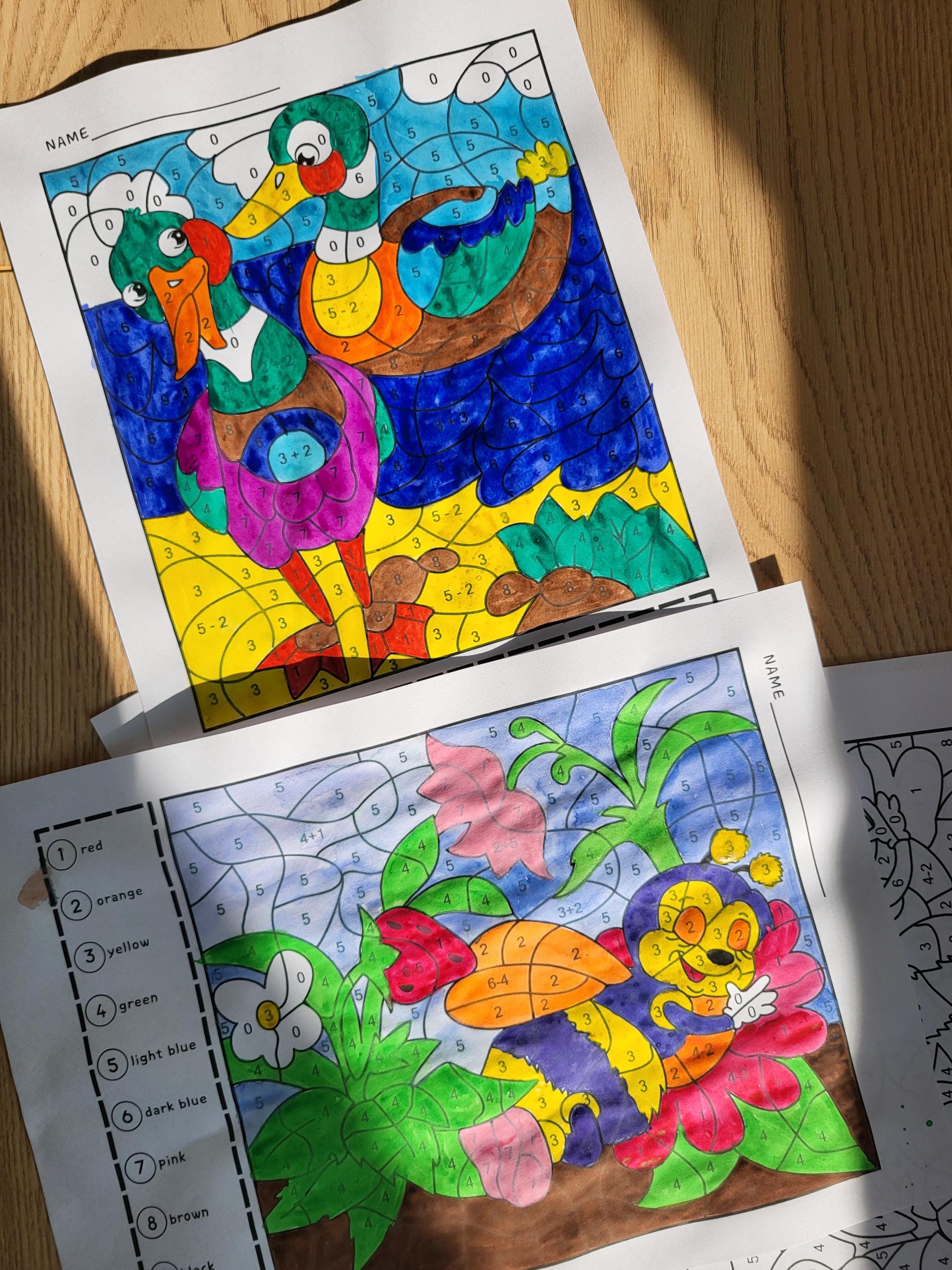 Printable Kids Activity Sheets: Cute Color by Number Preschool ...