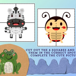 Cut and Paste Fun: Cute Animal Sheets for Early Childhood Development ...