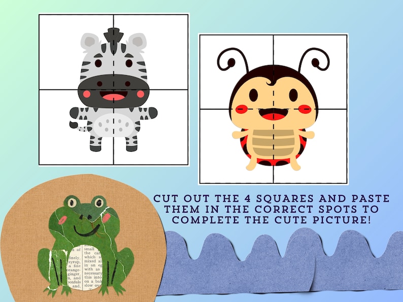 Cut and Paste Fun: Cute Animal Sheets for Early Childhood Development ...