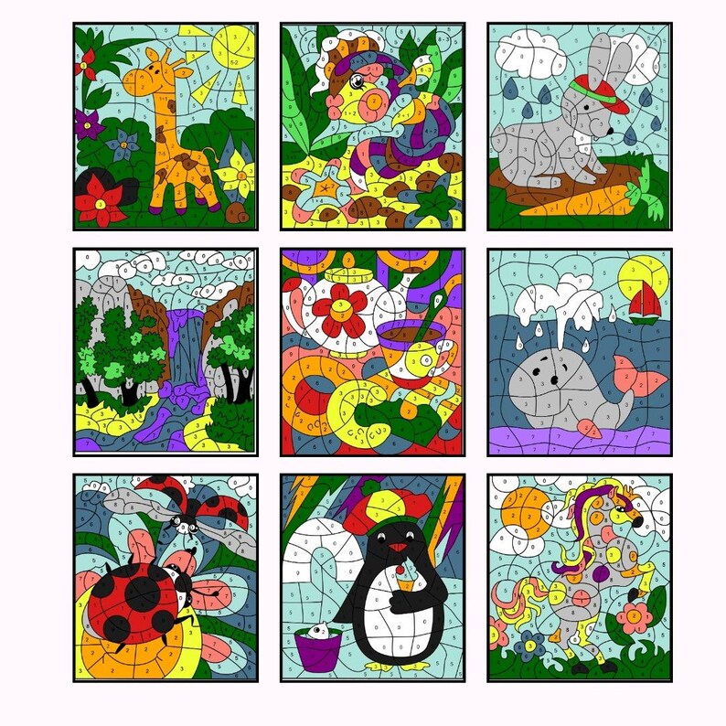 Children's Worksheet Color by Numbers: Fun Coloring Pages for Kids ...