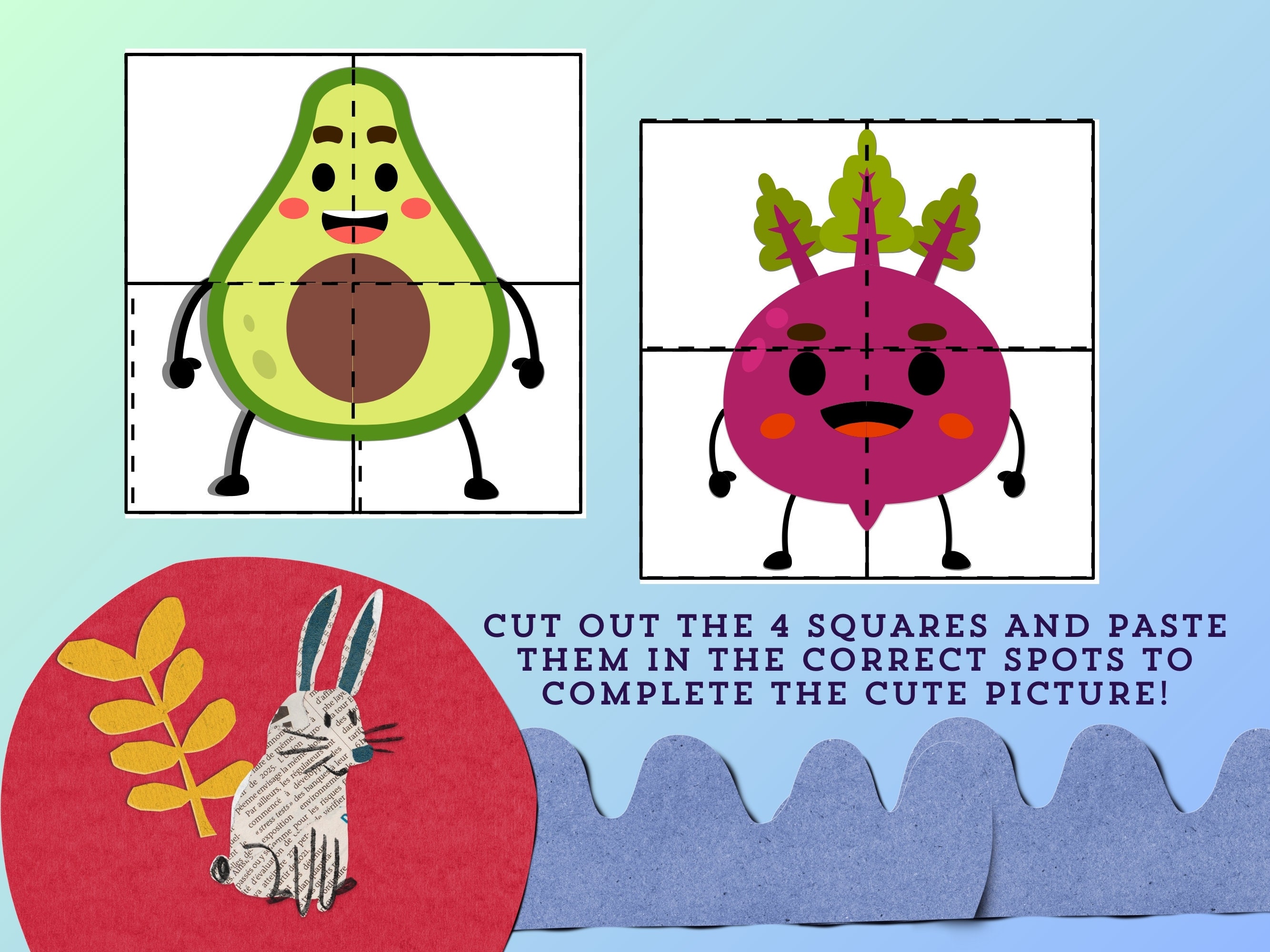 Cut and Paste Fun: Cute Animal Sheets for Early Childhood Development ...