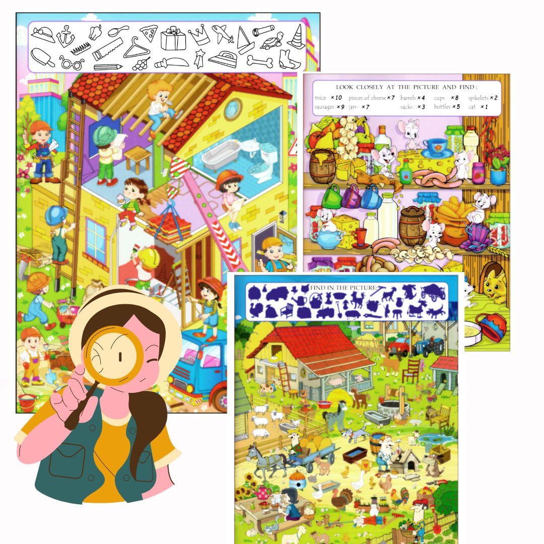 Find and Seek for Kids Sheets, Fun Child Development Activity | Hidden ...