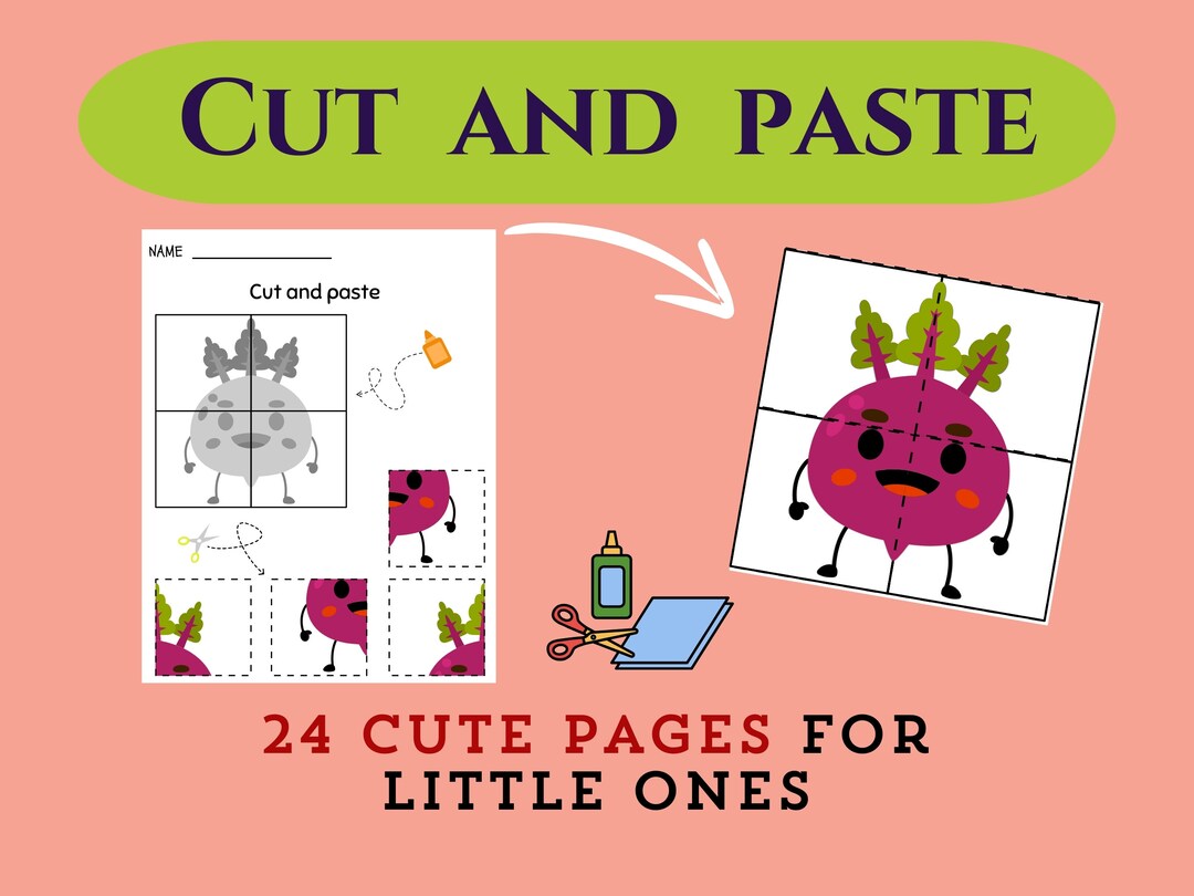 Cute Cut and Paste Activity Book for Toddlers | Montessori Games, Prek ...