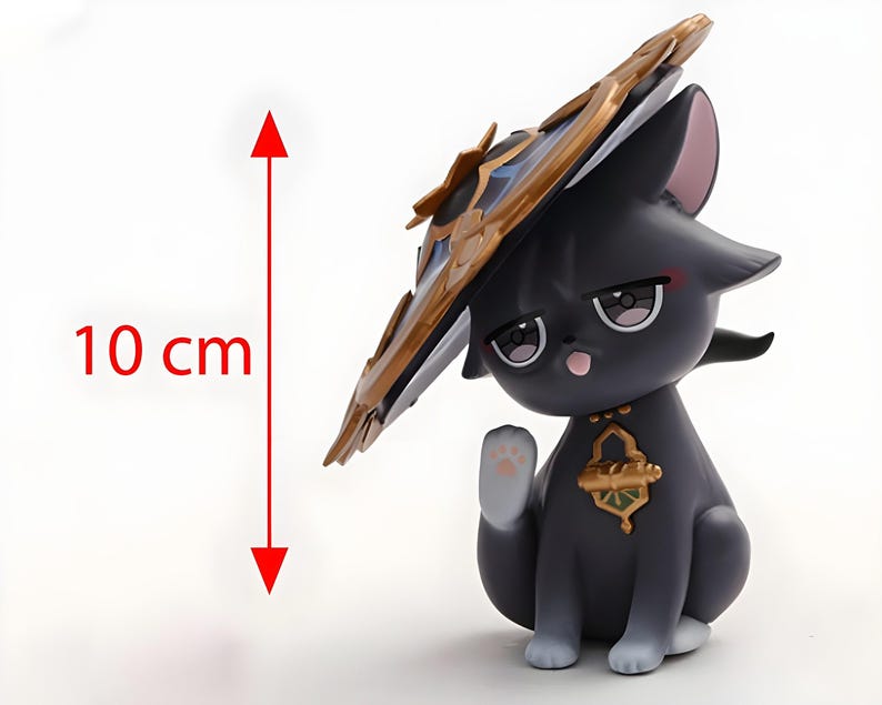 Cat Diluc-scara-keqing-shinobu, Cute Anime Action Figures, Anime Game ...