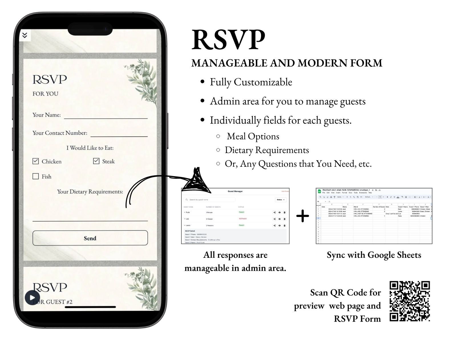 Realistic Acacia Wedding Invitation RSVP Mini Website Online ...