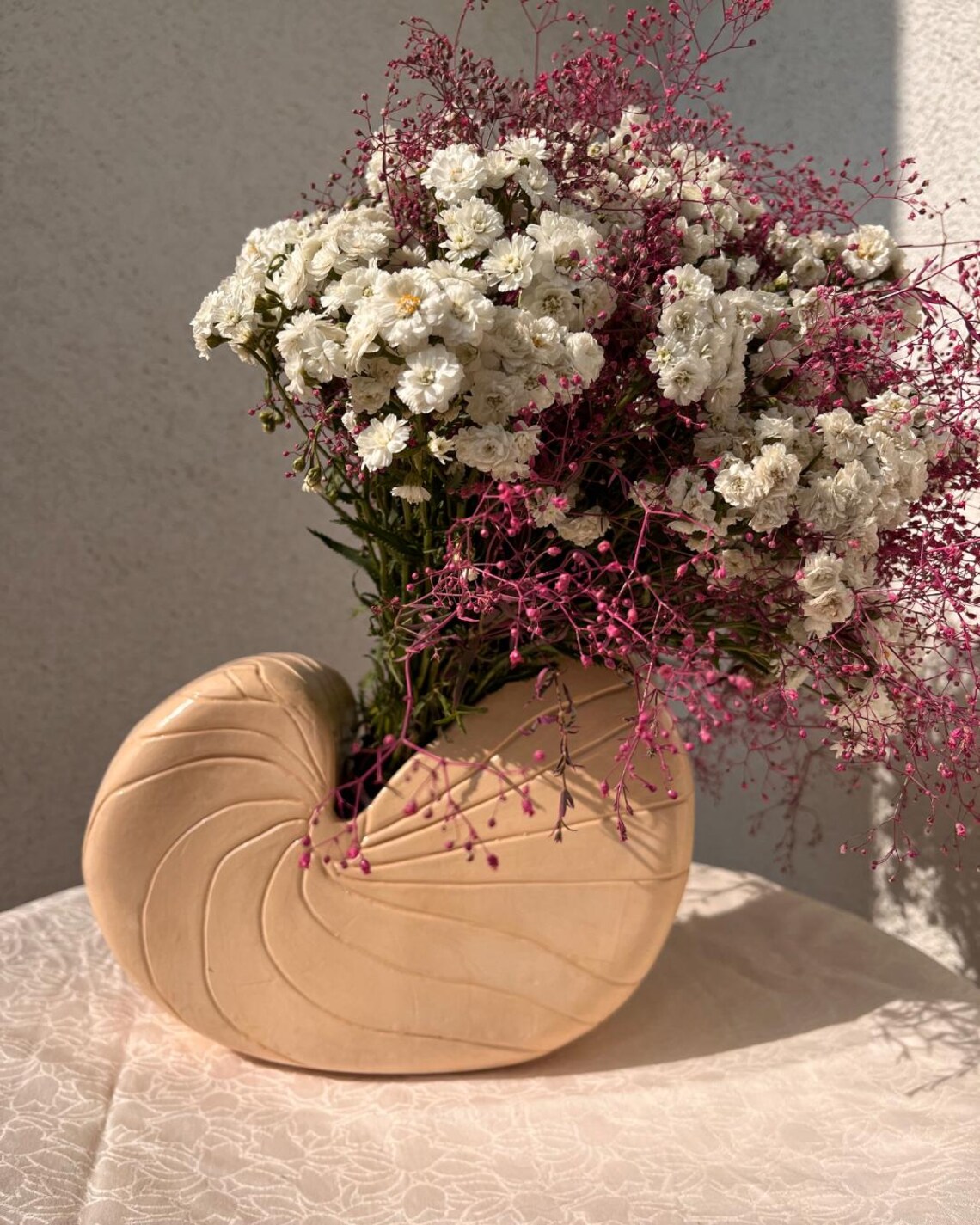 Handmade Ceramic Vase Shaped Like a Seashell | Coastal Inspired Unique ...