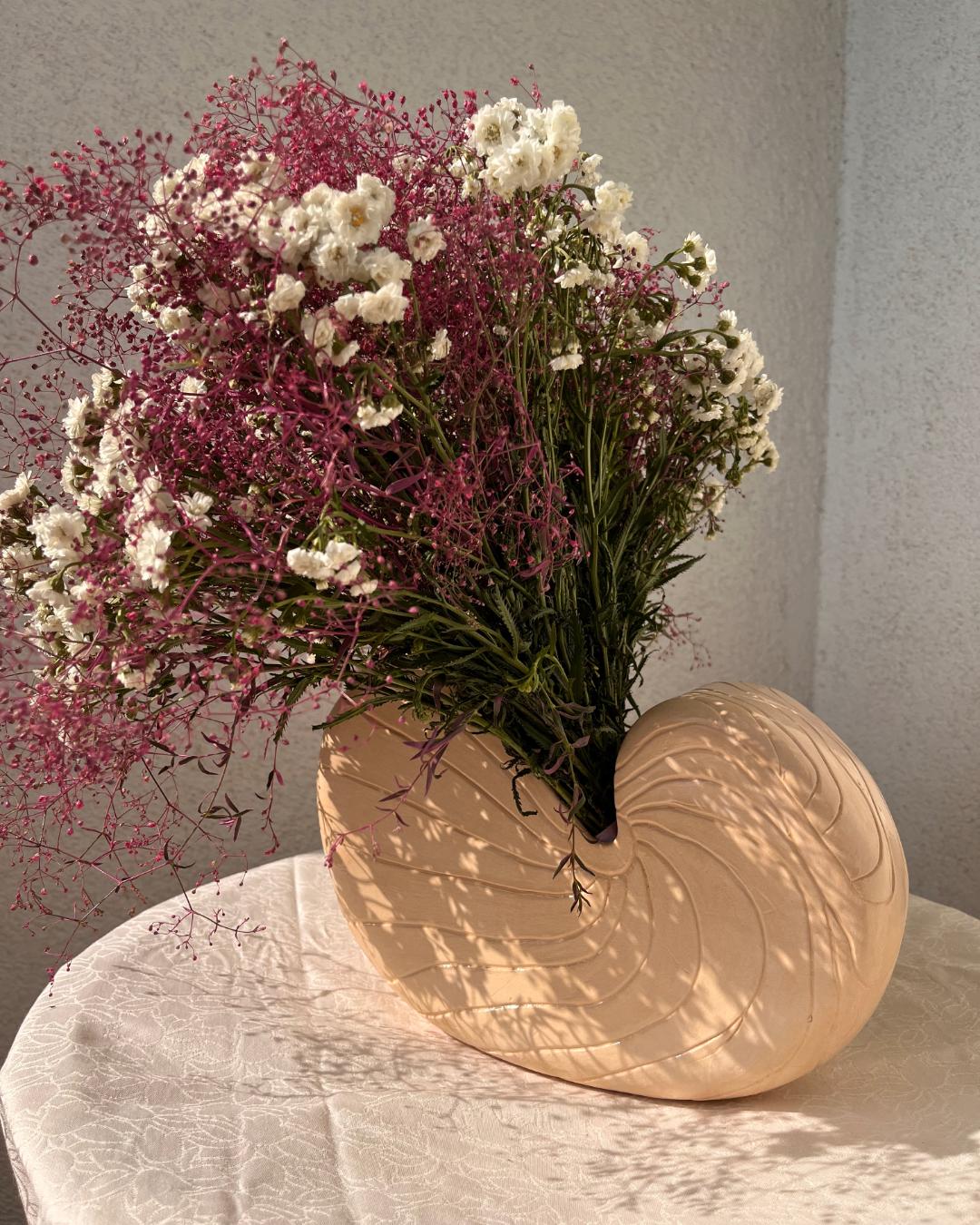 Handmade Ceramic Vase Shaped Like a Seashell | Coastal Inspired Unique ...