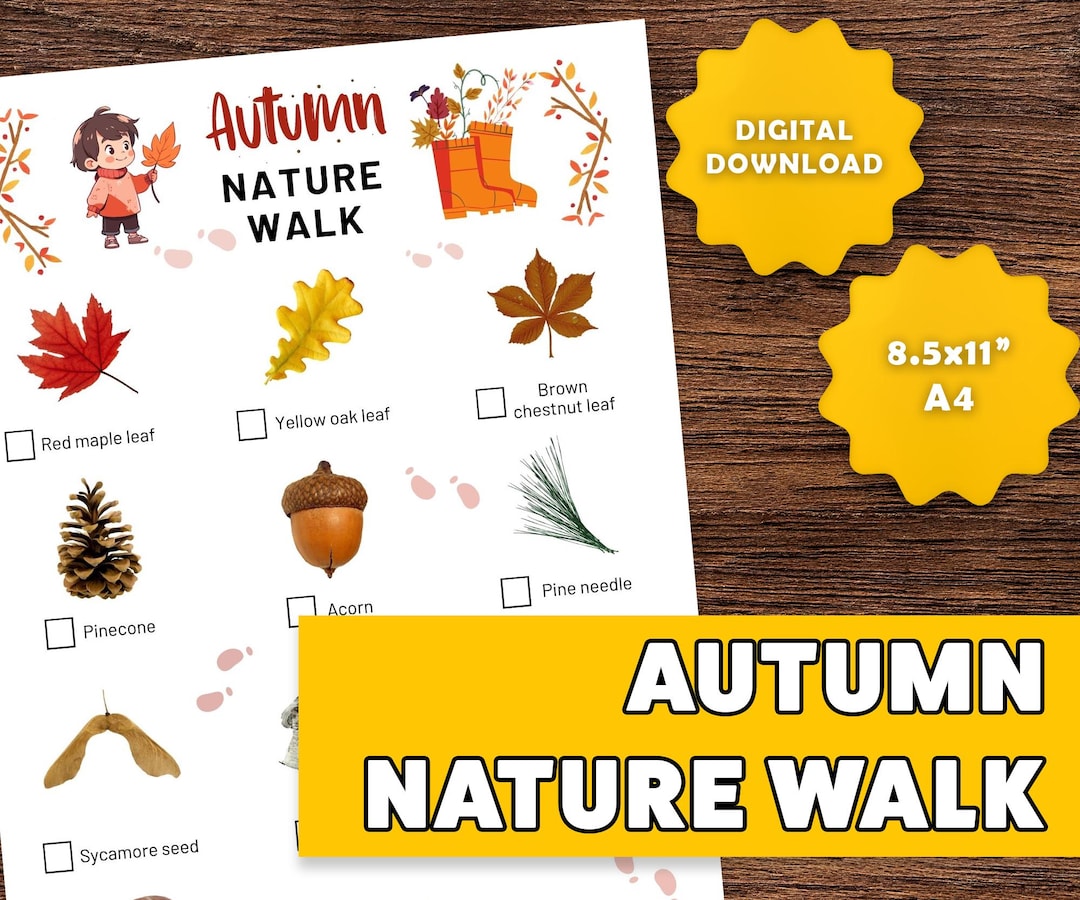 PRINTABLE Instant Download, Nature Walks, Checklist, Scavenger Hunt ...