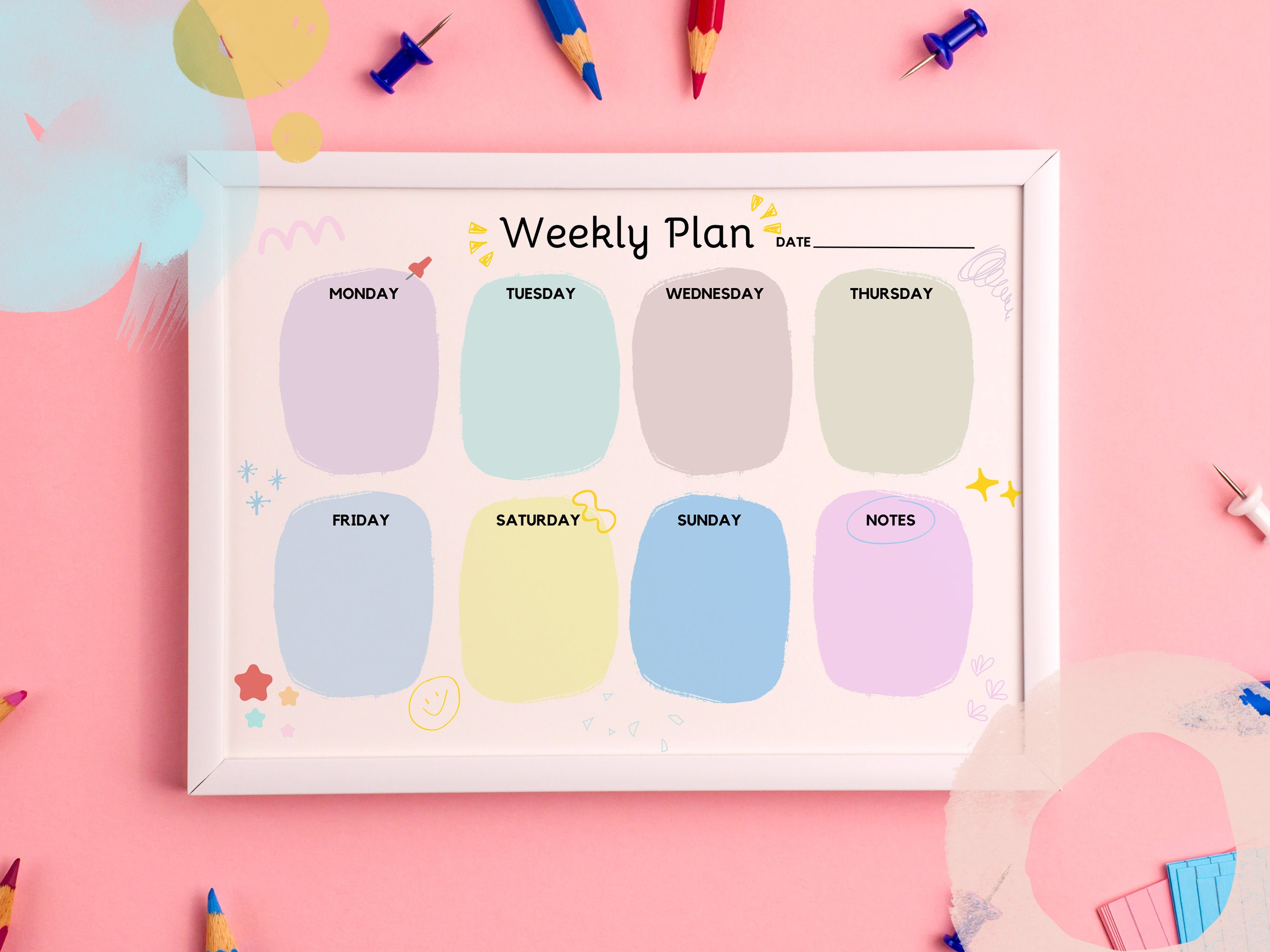 Weekly Schedule Template, Weekly Planner Printable, Homeschool Weekly ...