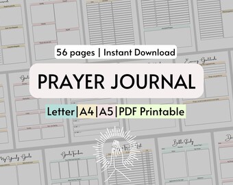 Prayer Journal Printable Bible Study Guide Gratitude Journal Digital ...
