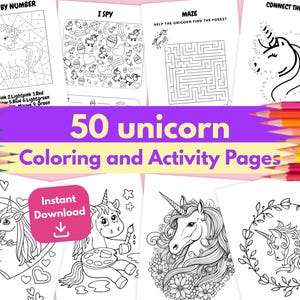 Unicorn Coloring Pages, Unicorn Activity Pages, Unicorn Printables ...