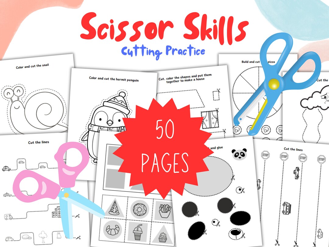 Scissor Skills, Cutting Practice, Preschool Worksheets, Preschool ...