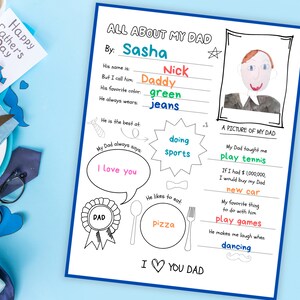 Father's Day Questionnaire, All About Dad Printable, Kids Fathers Day ...