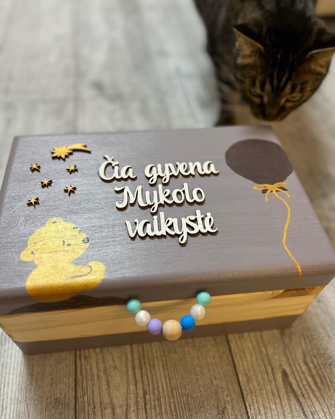 Personalized Bear Memory Box | Hand-painted Keepsake Box for Babies ...