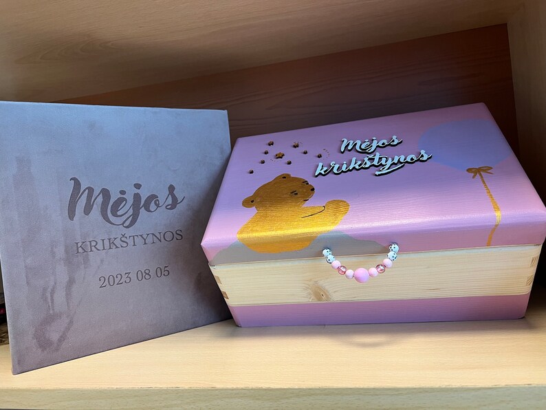 Personalized Bear Memory Box | Hand-painted Keepsake Box for Babies ...