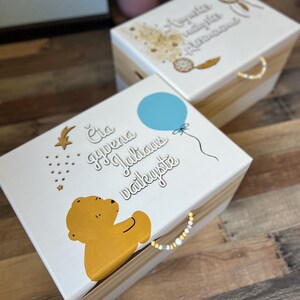 Personalized Bear Memory Box | Hand-painted Keepsake Box for Babies ...