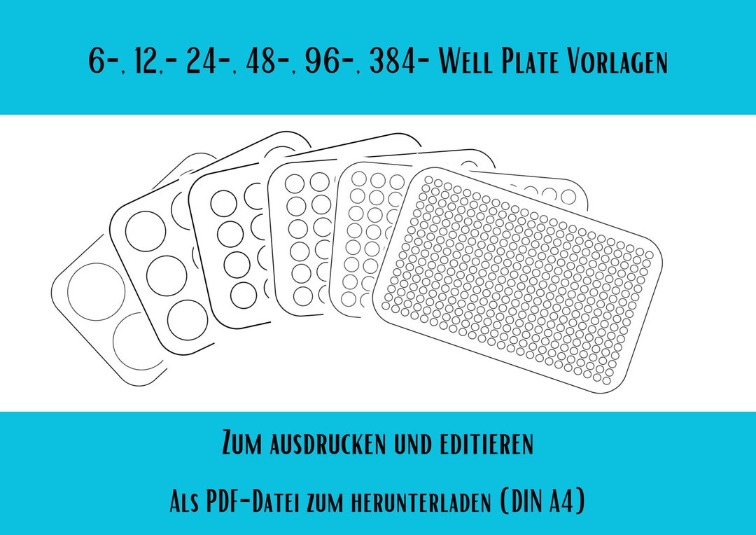 Well Plate Templates, 6-, 12-, 24-, 48-, 96-, 384 - Microtiter Plate ...