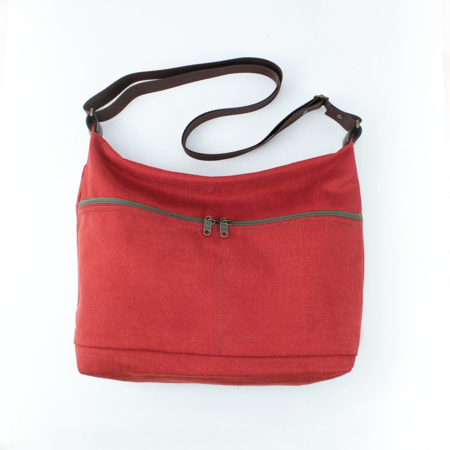 Handmade Fabric Bag Cotton Bag With Three Pockets Bag With Zippers ...