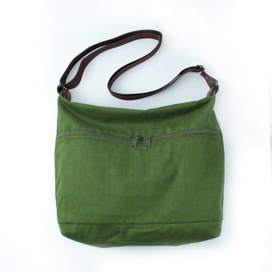 Handmade Fabric Bag Cotton Bag With Three Pockets Bag With Zippers ...