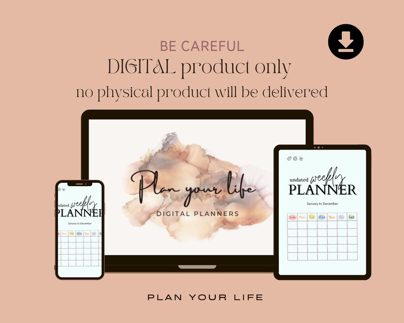 Digital Weekly Planner Undated - Etsy