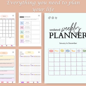 Digital Weekly Planner Undated - Etsy
