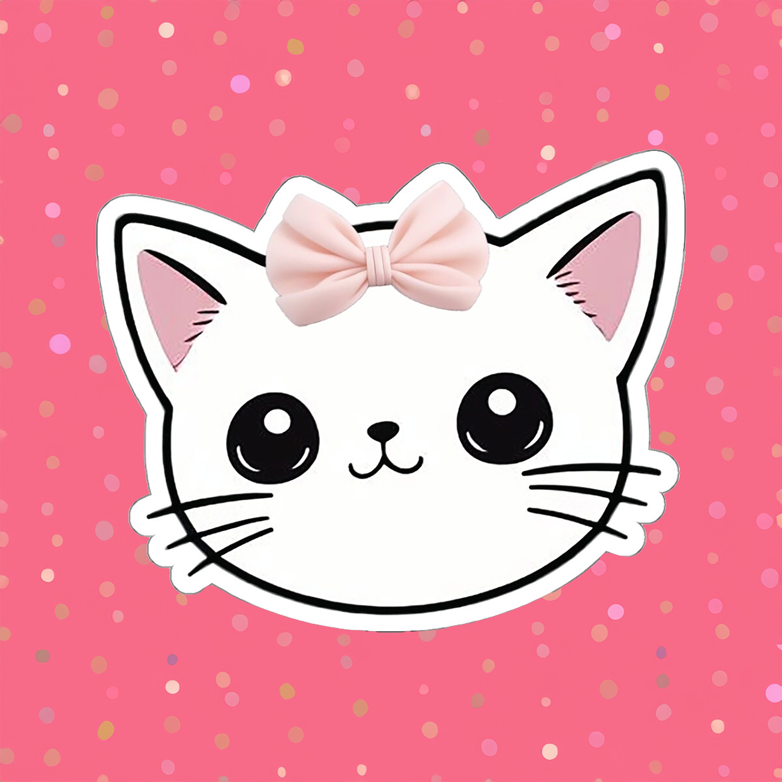 Cute Kitten With Pink Bow Magnet - Etsy