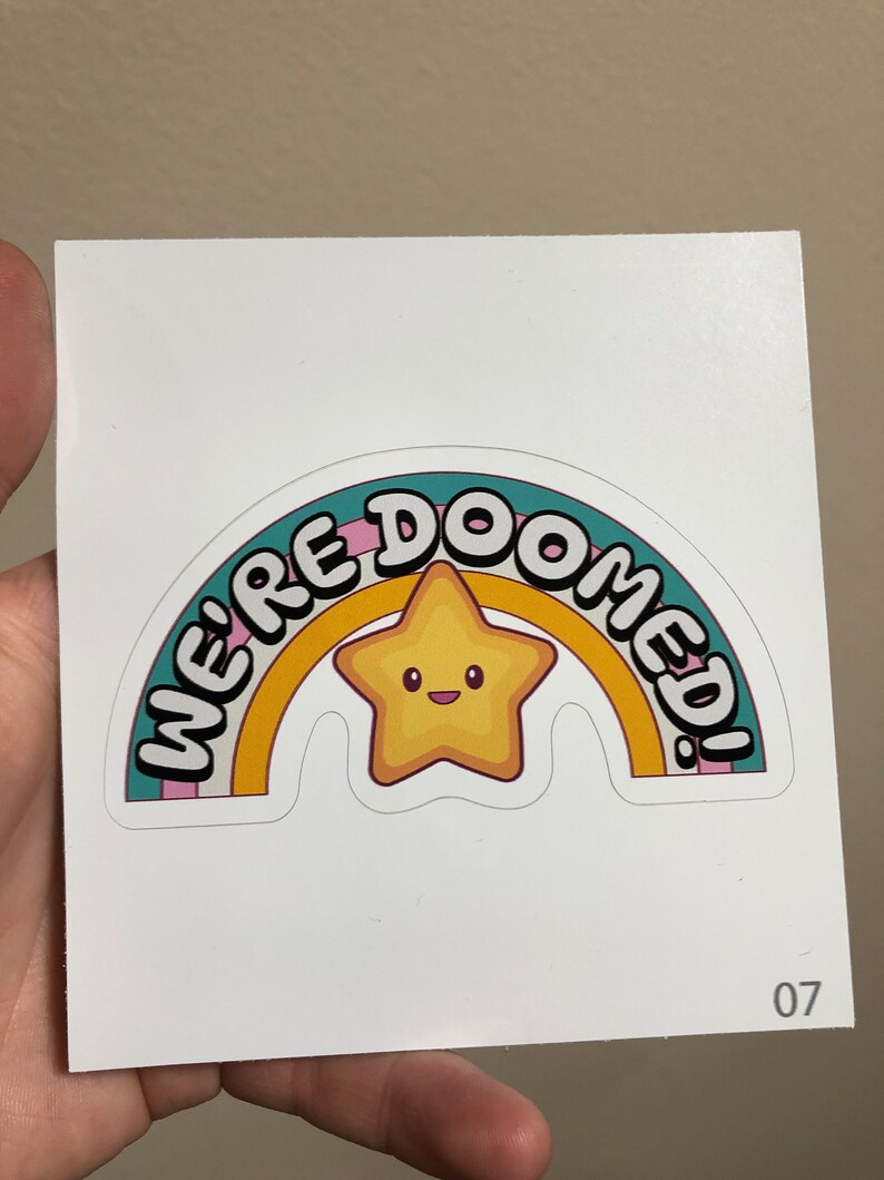 We're Doomed Sticker, Sarcastic Sticker, Funny Sticker - Etsy