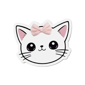 Cute Kitten With Pink Bow Magnet - Etsy